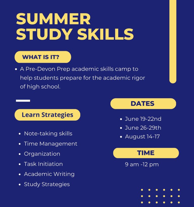Study Skills Summer Camp - Devon Preparatory School