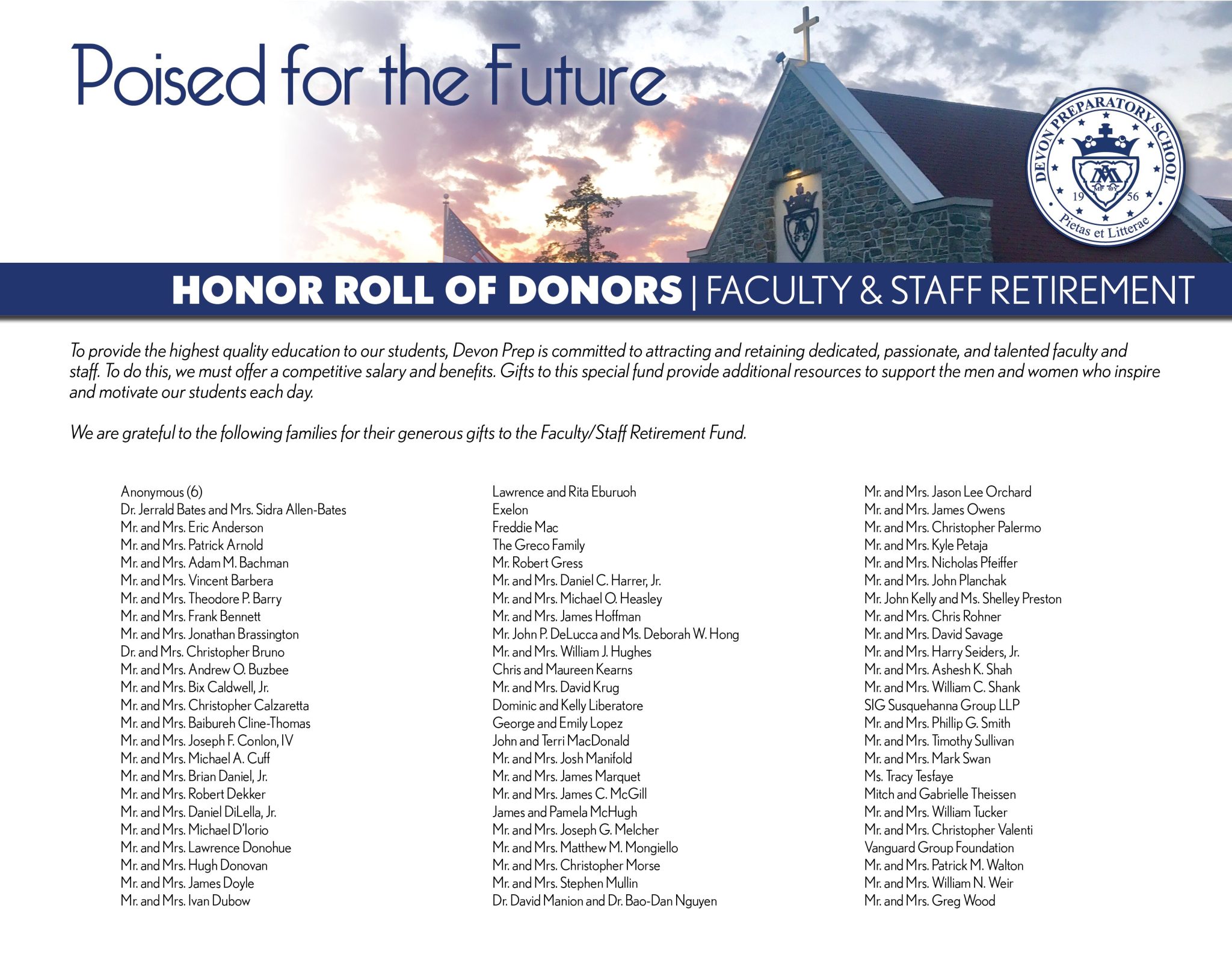 Faculty and Staff Retirement - Devon Preparatory School
