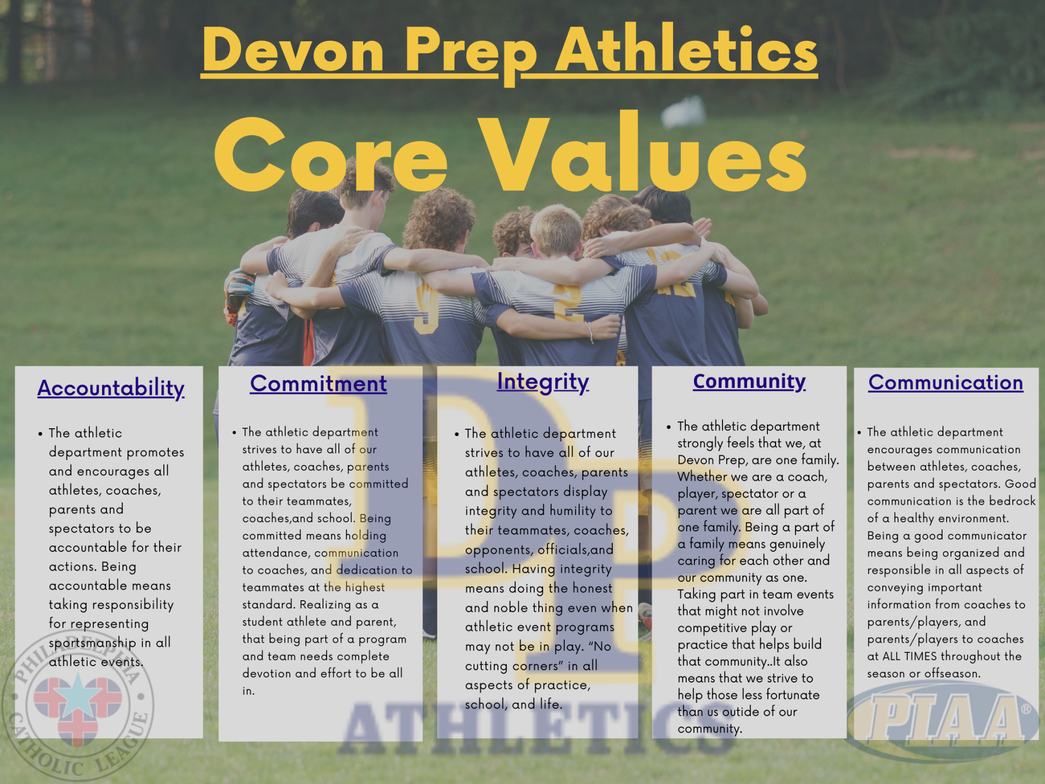 Athletics Department Core Values - Devon Preparatory School